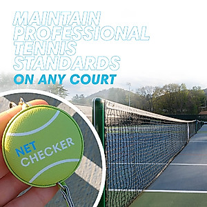 Scoring Right Tennis Net Height Mini Measuring Tape and Keyring, Portable 59 Inch Flexible Measuring Tape for Measuring Tennis Net Height, Green