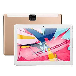 Jectse 10.1 Inch Tablet, 2.4G 5G Dual Band WiFi 6GB 128GB Tablet, 10 Cores Processor 8800mAh Battery Gold Touch Screen Tablet Computer, Front 8MP Rear 16MP Camera