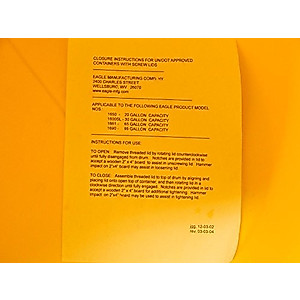 Salvage Drum, Open Head, 30 gal, Yellow