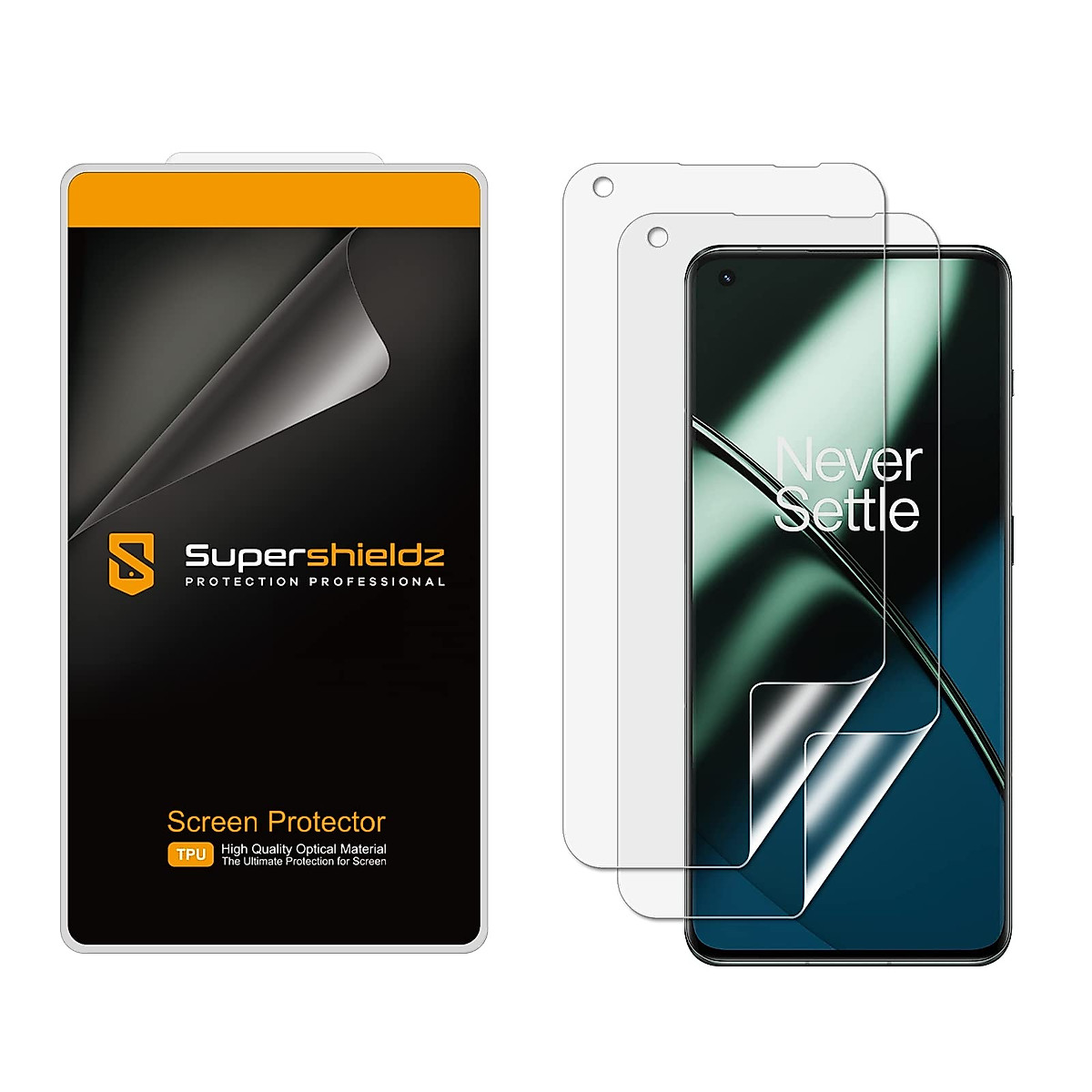 Supershieldz (2 Pack) Designed for OnePlus 11 5G Screen Protector, 0.12mm, High Definition Clear Shield (TPU)
