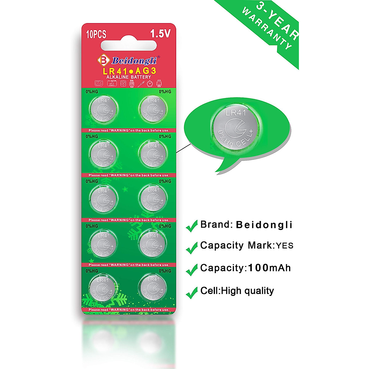 LR41 Battery AG3 392 384 192 Battery 1.5V Button Coin Cell Batteries