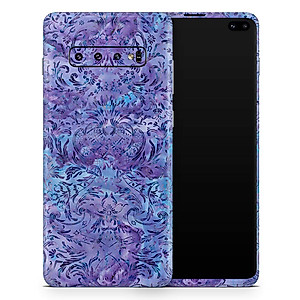 DesignSkinz Purple Damask v2 Watercolor Pattern V2 Protective Vinyl Decal Wrap Skin Cover Compatible with The Samsung Galaxy S20 (Screen Trim & Back Glass Skin)