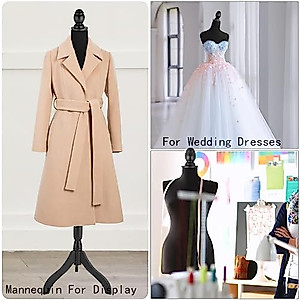 Encomle Dress Form Female Mannequin, Height Adjustable White Mannequin Body with Removable Black Torso Cover for Sewing, Display, 2-in-1