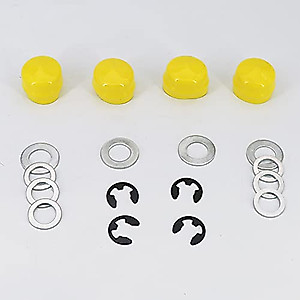 kipa Front Wheel Axle Hardware Kit Replacement for John Deere M143338 GX21931 R27434 Z9972H M123254 Hub Caps Thrust Washers E-Clips Pack-4