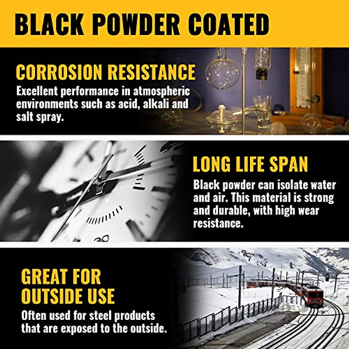 VIVIDA Chain Link Gate Latch 1-3/8" x 1-7/8", Black Gate Fork Latch for Outdoor Fence, Black Powder Coated, Chain Link Fence Parts, 2 PCS