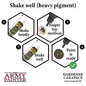 The Army Painter Hardened Carapace Warpaint - Acrylic Non-Toxic Heavily Pigmented Water Based Paint for Tabletop Roleplaying, Boardgames, and Wargames Miniature Model Painting