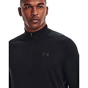Under Armour Men's Tech 2.0 1/2 Zip-Up Long Sleeve T-Shirt , Black (001)/Charcoal , Large