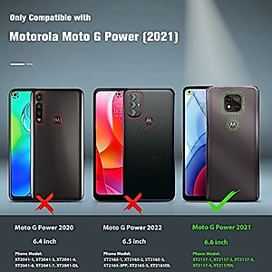 LeYi for Moto G Power 2021 Case: Moto G Power 2021 Case with Slide Camera Cover + [2 Packs] Screen Protector, Full Body Military-Grade Case with Kickstand for Moto G Power 2021, Sea Blue