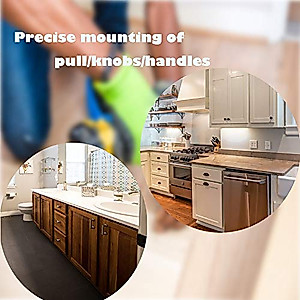 Cabinet Hardware Jig All Metal, with Φ5mm & Φ4mm Drilling Hole, Aluminum Alloy Cabinet Hole Drilling Template for Knob/Handle/Pull. Extra 2 Drill Bits & 1 Set of Fittings, Inch & Metric(2 Scale)