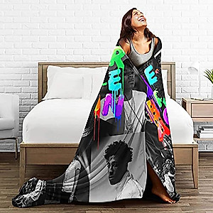 Flannel Fleece Throw Blanket for Cold Weather Work Party, Super Cozy Band Rapper Young Singer Moving Throw, Warm Washable 50x40 Inch