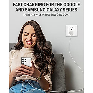 30W USB-C Charger for Google Pixel 6/7 with 6.6Ft Cable - GaN III Foldable Portable Fast Charging for Google Pixel 7/7 Pro/6/6 Pro/5/5 Pro, Pixel Buds, Pixel Stand and More