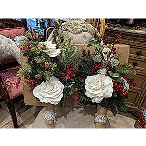 efivs arts Artificial Red Berry,8 Pack Holly Christmas Berries Stems for Christmas Tree Decorations, Crafts, Holiday and Home Decor (red)