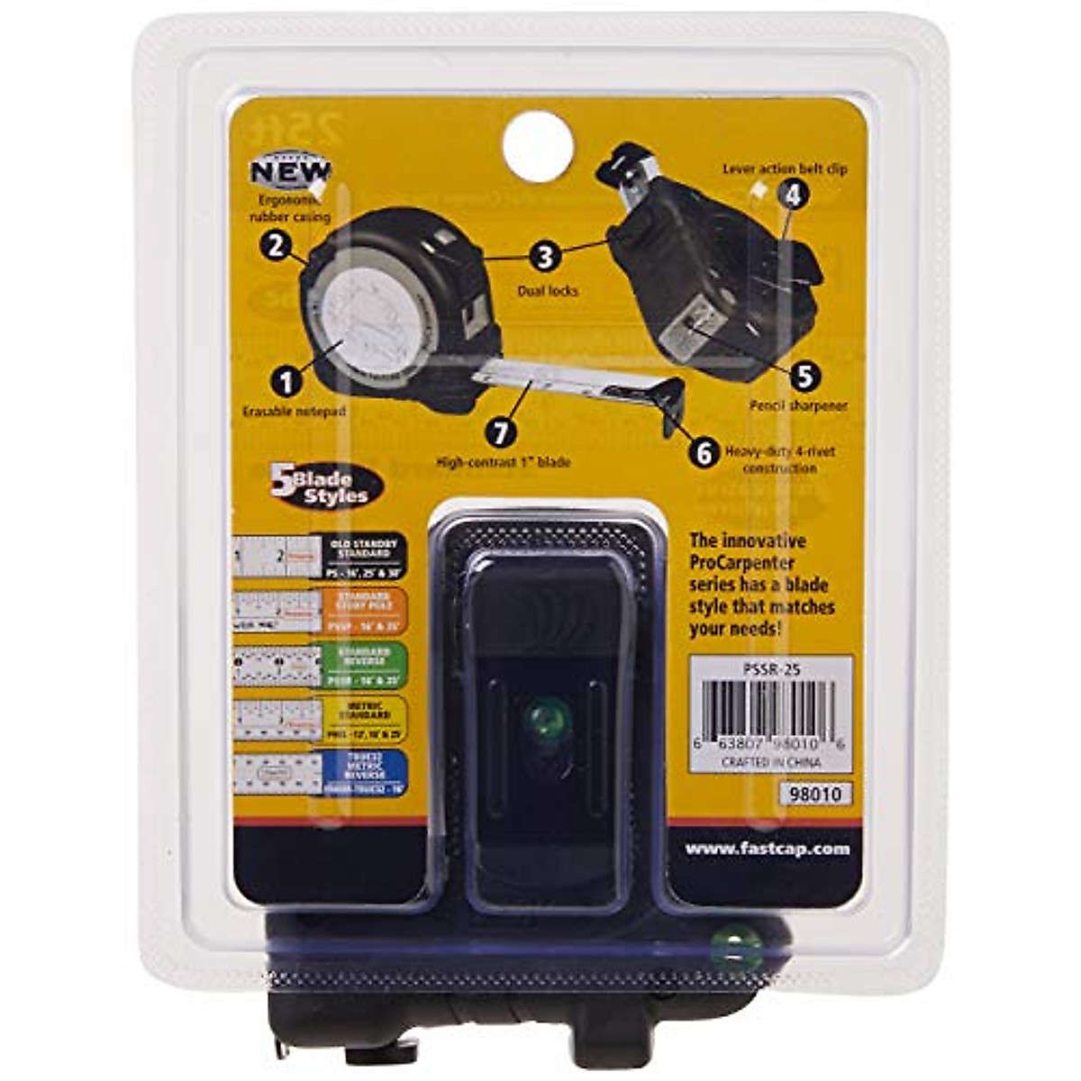 Fastcap PSSR-25 25-Foot ProCarpenter Lefty/Righty Standard Measuring Tape