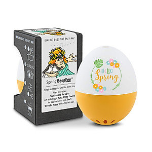 Brainstream BeepEgg Cook Perfect Soft, Medium, or Hard Boiled Favorite Tunes Singing and Floating Egg Timer, Spring Orange