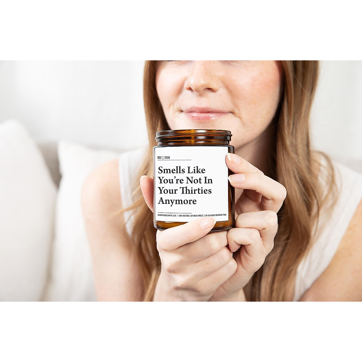 Smells Like You're Not in Your Thirties Anymore - Funny 40th Birthday Gifts for Women and Men - Funny Present Idea for Husband Wife – 40 Year Old Party Decorations for Him, Her - 9oz Soy Wax Candle