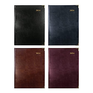 Brownline 2024 Executive Daily Planner, Appointment Book, 12 Months, January to December, Sewn Binding, 10.75" x 7.75", Trilingual, Assorted Colors (CBE514.ASX-24)
