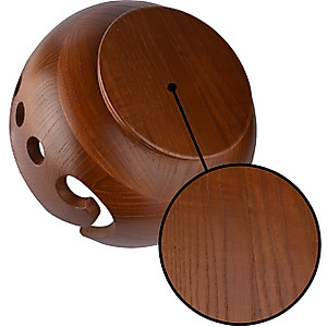 Wooden Yarn Bowl for Knitting and Crocheting Wide and Deep for Projects of Any Size Holder Dimensions Allow You to Place Large Yarn Cakes and Wool Balls