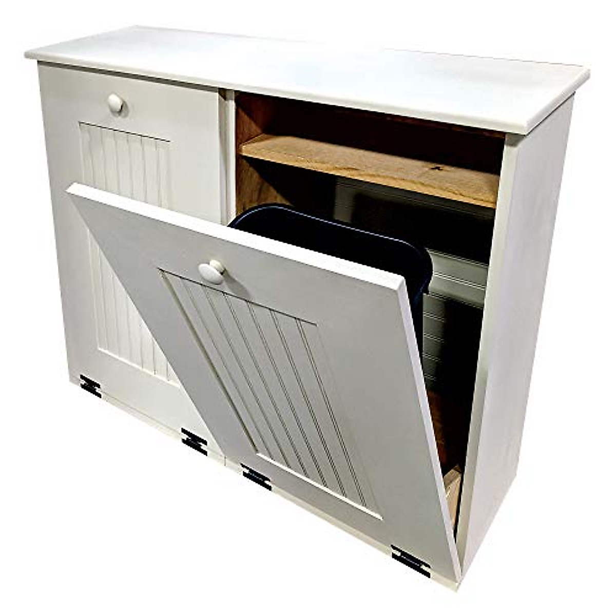 Solid Wood Trash Recycle Combo (Solid Cottage White)