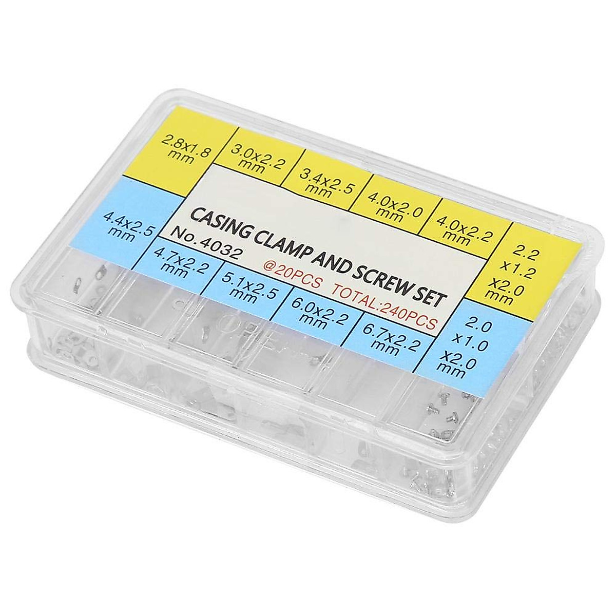 240pcs Watch Case Clamp Adapter Watch Crown Parts for 2824 2836 2846 Housing Movement Fixing Screw Washer