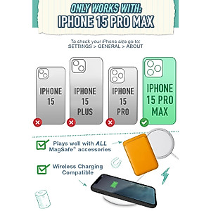 Smartish® iPhone 15 Pro Max Slim Case with Wallet for MagSafe iPhones - Gripmunk - Magsafe Compatible Thin Grip Cover + Detachable Magnetic Credit Card Holder - Black Tie Affair