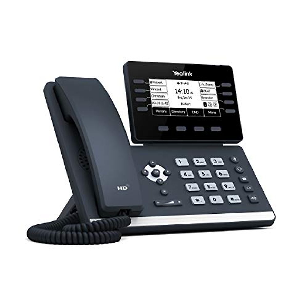 Yealink T53W IP Phone, 12 VoIP Accounts. 3.7-Inch Graphical Display. USB 2.0, 802.11ac Wi-Fi, Dual-Port Gigabit Ethernet, 802.3af PoE, Power Adapter Not Included (SIP-T53W)
