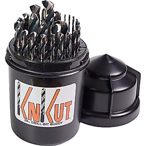 KnKut 29 Piece Drill Buddy Jobber Length Drill Bit Set with 3/8" Reduced Shank