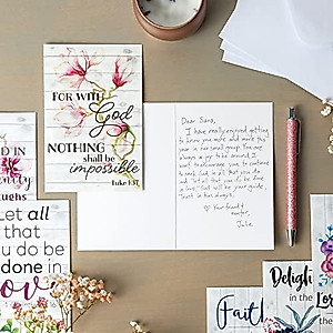60 Pack Christian Inspirational Greeting Cards with Envelopes, Bulk, Motivational Bible Verses Scripture (Floral Design, 4x6 In)