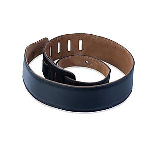 Levy's Leathers 2.5" Extra-Long and Padded Garment Leather Guitar Strap; Adjustable 37" - 63"| Black (M26GF-XL-BLK)