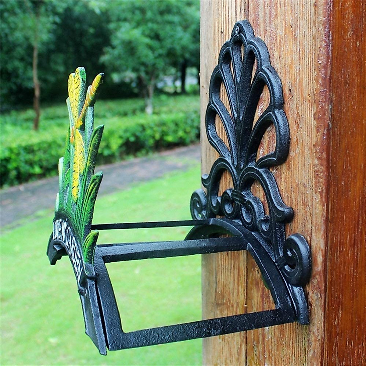 Water Pipe Holds Rack Heavy Duty Cast Iron Metal Dragonfly Wall Mounted Hose Butler Rustic Wall Hose Hanger Reel,love My Garden Garden Hose Storage Device Decoration Cast Iron Doorbell Decoration