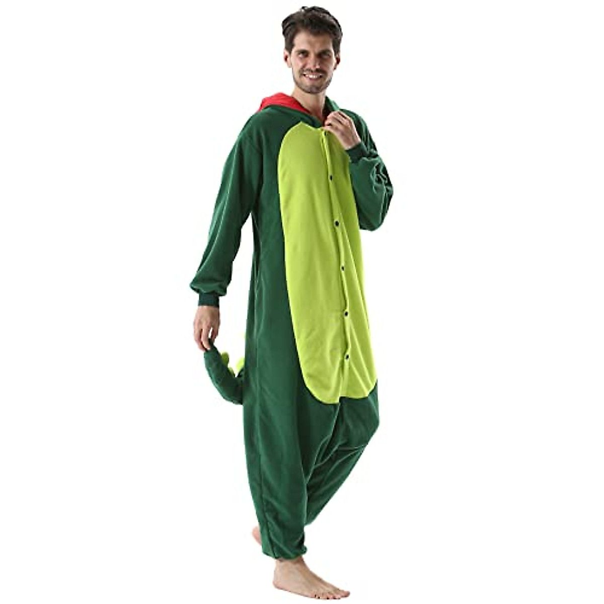 SAMGU Dinosaur Onesie Costume Adult Halloween Christmas Animal One Piece Pajamas for Men Women X-Large
