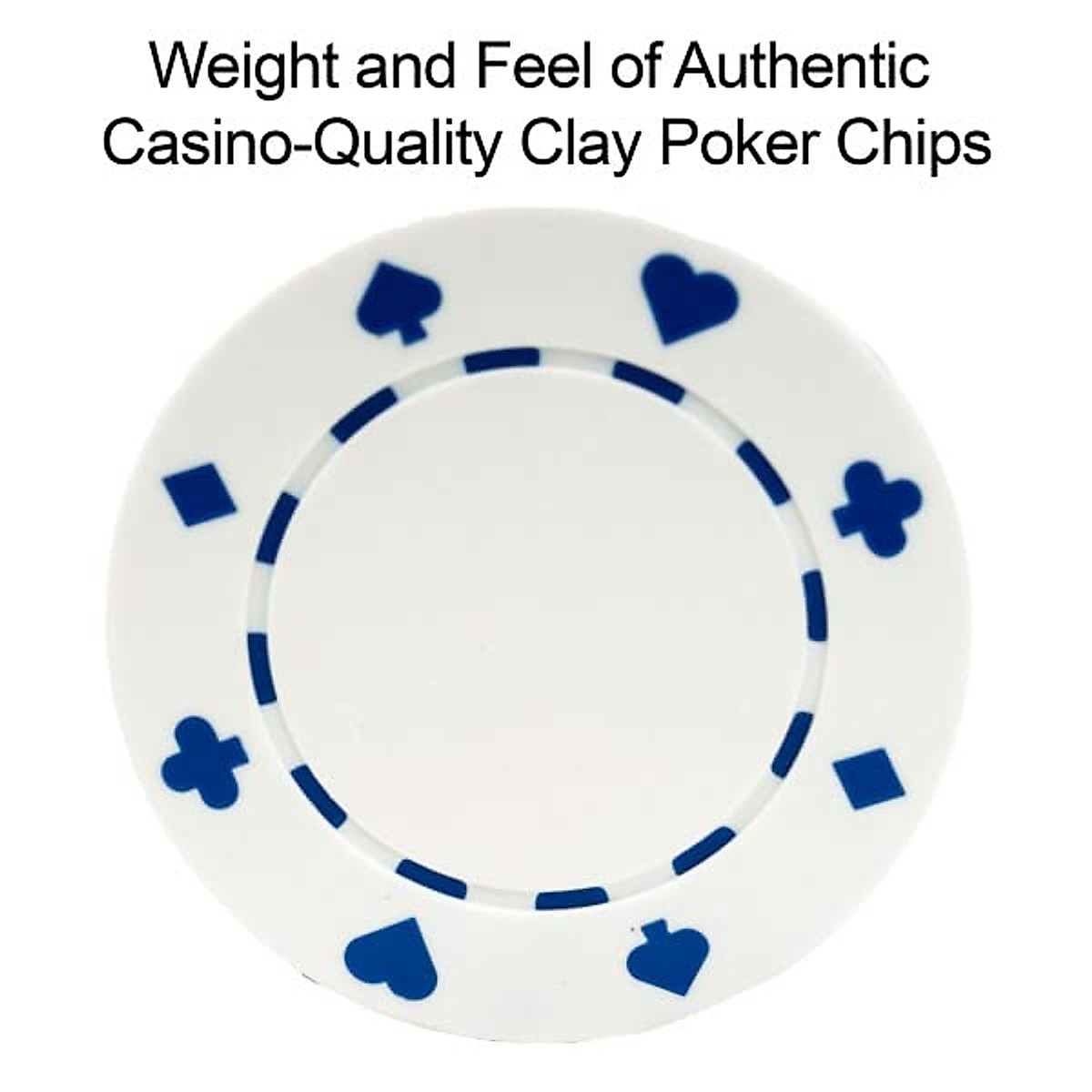 Trademark Games Poker Chips ? 100-Piece Set of 11.5-gram Blackjack Chips with Suited Design ? Made of Composite Resin for Texas Holdem (White)