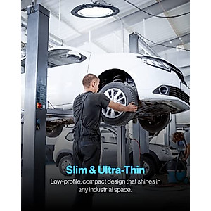 Sunco 6 Pack UFO LED Plug & Play High Bay Light, Lighting for Warehouse, 5000K Daylight, 150W, Power Cord Included, 19500 LM, 120VAC, IP65 Waterproof Shatterproof Fixture - UL Listed