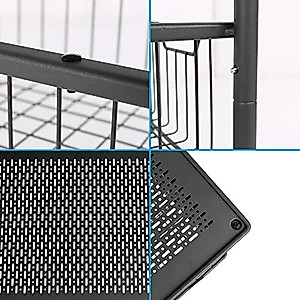 MAX Houser 2-Tier Stackable Organizer Baskets with Metal Sliding Drawers for Pantry, Under the Sink, Desktop Organizer for Bathroom,Kitchen, Office (Charcoal Grey)