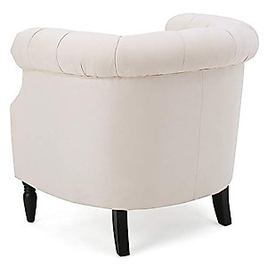 Christopher Knight Home Akira Fabric Club Chair, Beige 33D x 29.6W x 30.25H in