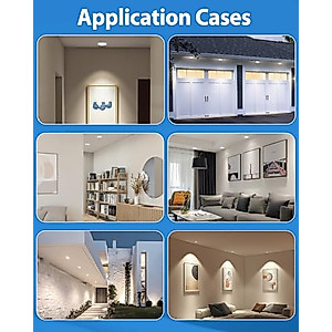 POPANU 4inch Gimbal LED Recessed Light Recessed LED 4 inch White Swivel Gimbal Canless Light 360° Rotation 90° Tilt 4" 9W Eyeball Lighting Dimmable Adjustable Can Spotlights 5CCT White 4 inch 6 Pack