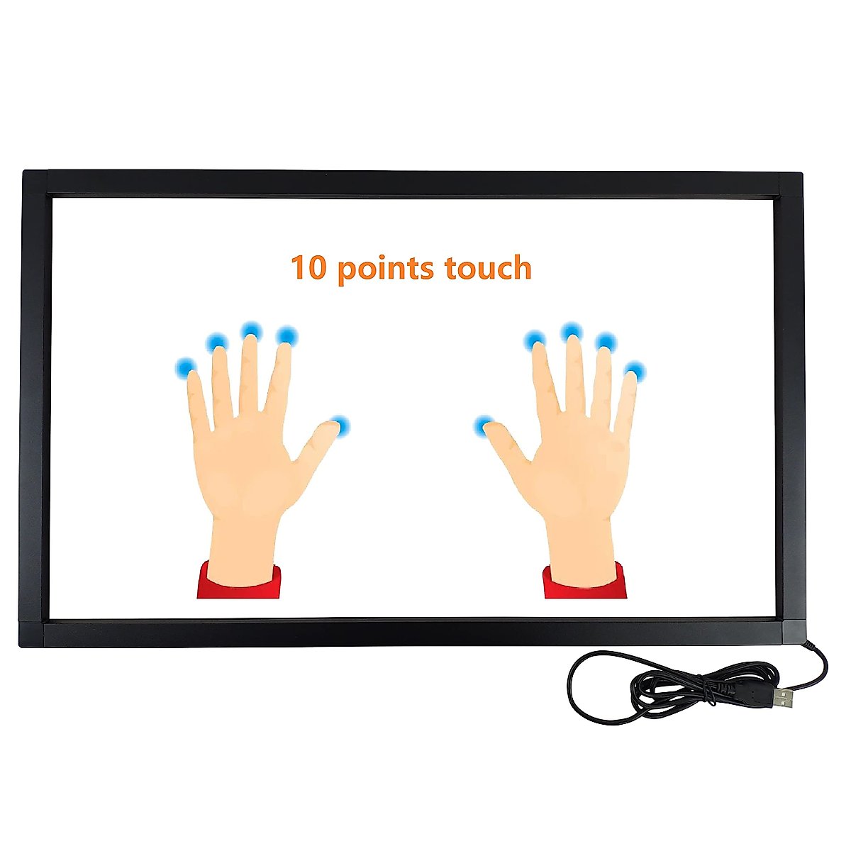 DeYoWo 55 Inch 10 Points Interactive Infrared IR Touch Screen Overlay Frame Free Driver, Design for Touch TV, Touch Monitor, Interactive White Board, Touch Kiosks and Digital Signage