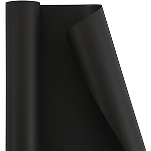CAMKUZON Black Kraft Wrapping Paper for Christmas Birthday Wedding Showers Holiday Gift Wrap, Packing, Crafts, Arts, Postal - Solid Color Kraft Paper Roll, 17.4 Inch X 33 Feet