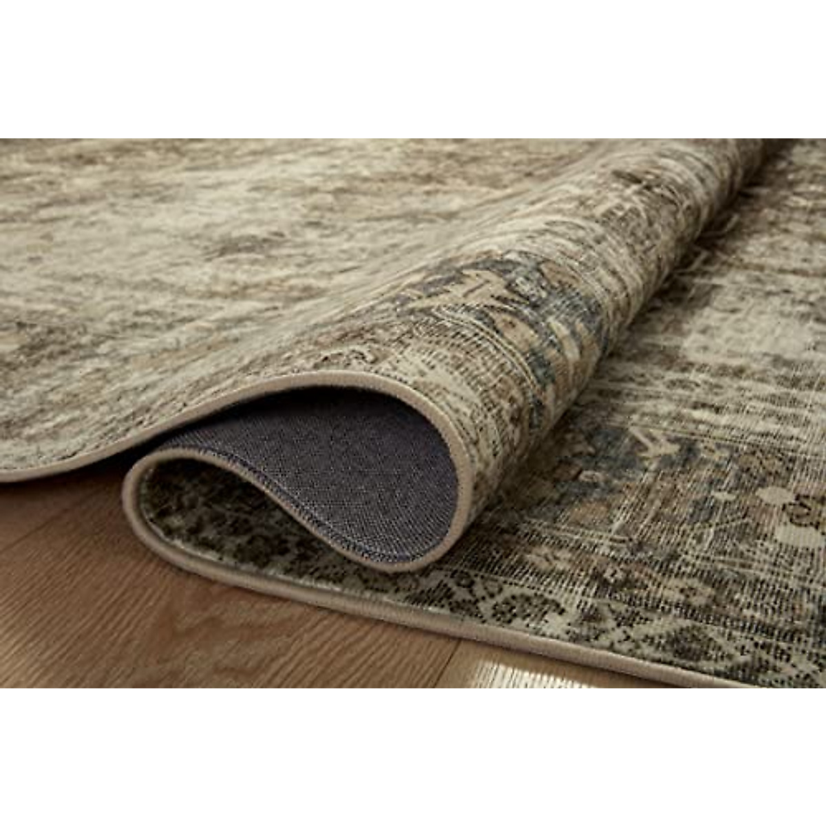 Magnolia Home by Joanna Gaines x Loloi Sinclair Collection SIN-01 Machine Washable Pebble / Taupe 7'-6" x 9'-6" Area Rug