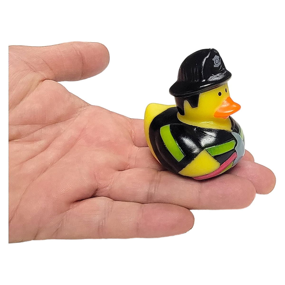 AMERICAN WIT Firefighter Rubber Ducks (2") Standard Size. (12 Pack) Cute Duck Bath Tub Pool Toys