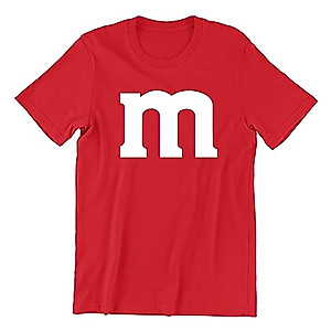 M Halloween Team Costume Funny Party Men's T-Shirt, L, Red