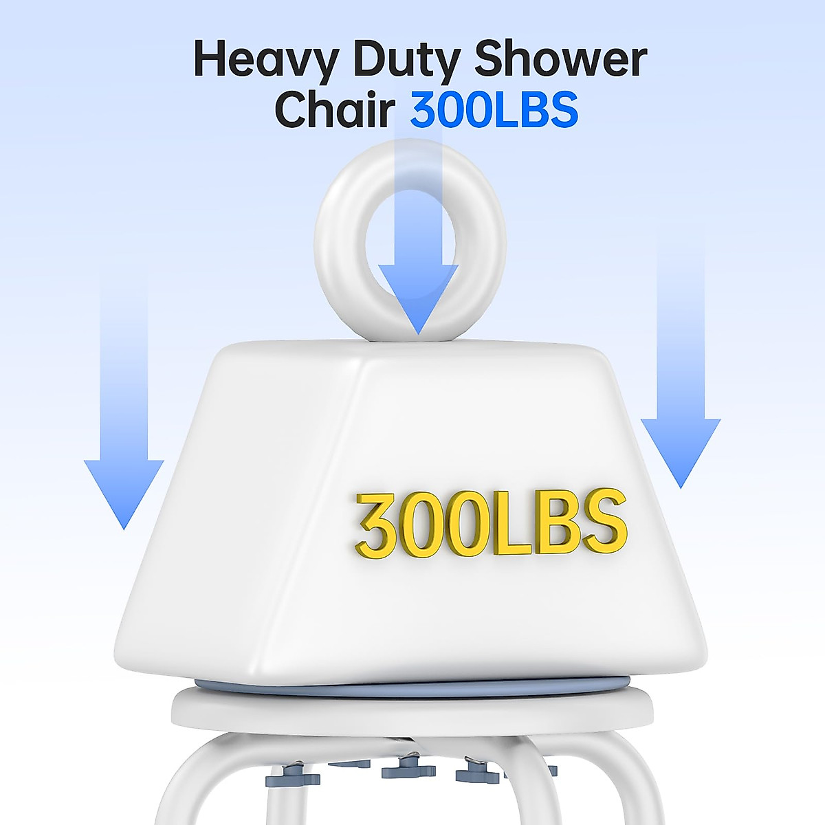Delog 360 Degree Rotating Shower Chair 300lb, Swivel Shower Stool for Inside Shower Tool Free Adjustable Shower Seat Tub Chair and Small Bathtub Seat Bench with Anti-Slip Rubber Tips