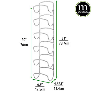 mDesign Steel Towel Holder for Bathroom Wall - Wall Mounted Organizer for Rolled Towels and Bath Robes - Six Level Wall Mount Towel Storage Rack - Bathroom Towel Organizer - Hyde Collection - Stone