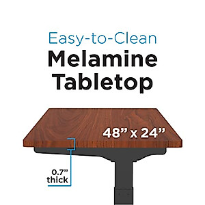 Comfty Home/Office Height Adjustable Table, 28.7” to 48.4”, Mahogany/Black