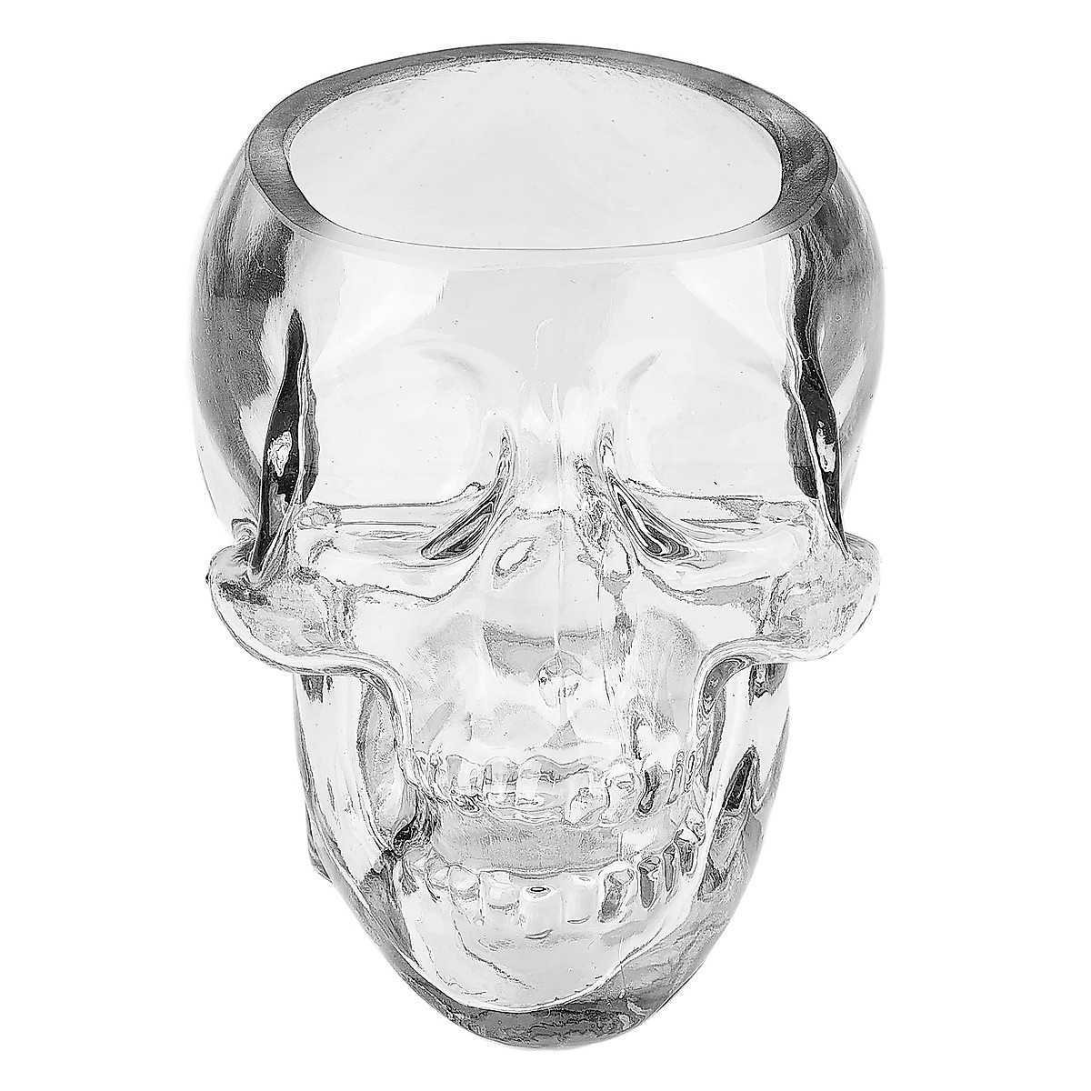 CGIZEA 2 Piece Skull Glass Cups 13.5oz Halloween Skull Decor Cups Crystal Skull Shot Glasses Vodka Spirits Clear Glass Cups Stylish Tiki Glass Tiki Mug Tiki Cup Cocktail Glasses Hawaiian Style Glass
