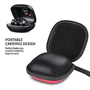 Portable Carrying Case Compatible for Powerbeats Pro Case Cover, ANKASI Hard Travel Protective Storage Cover Case Nylon Accessories Bag with Lanyard/for Beats powerbeats pro 2019 (Red)