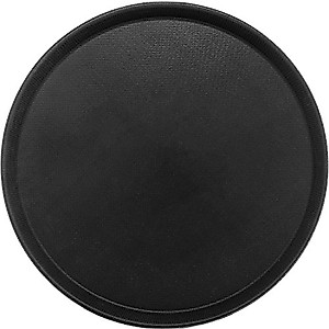 Carlisle FoodService Products CFS 1400GL004 GripLite Rubber Lined Non-Slip Round Serving Tray, 14" Diameter, Black (Pack of 12)