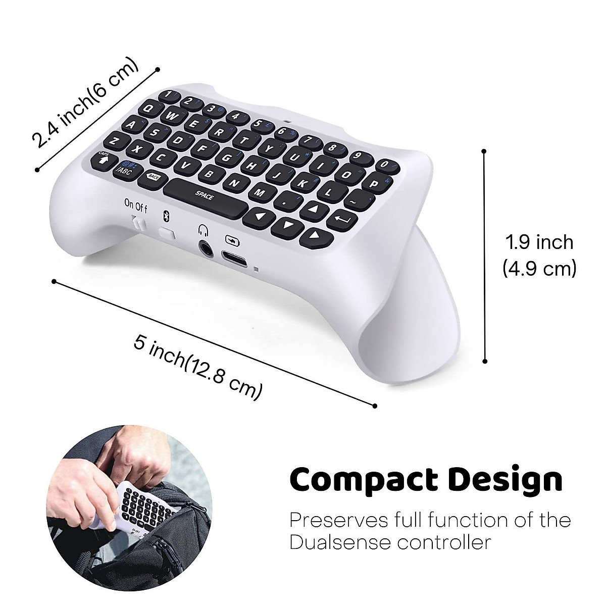TNP PS5 Chatpad - PS5 Controller Keyboard Attachment, Wireless Compact Keypad - The Ultimate QWERTY Gamepad Keyboard for PS5 with Built-in Speaker for Live Chat and Messaging