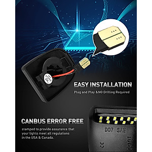 LESAUCE Full LED License Plate Light Tag Lamp Assembly Replacement for Chevy Silverado 1500 2500 3500 Suburban Tahoe GMC Sierra Yukon XL for Escalade, 6000K White, Pack of 2