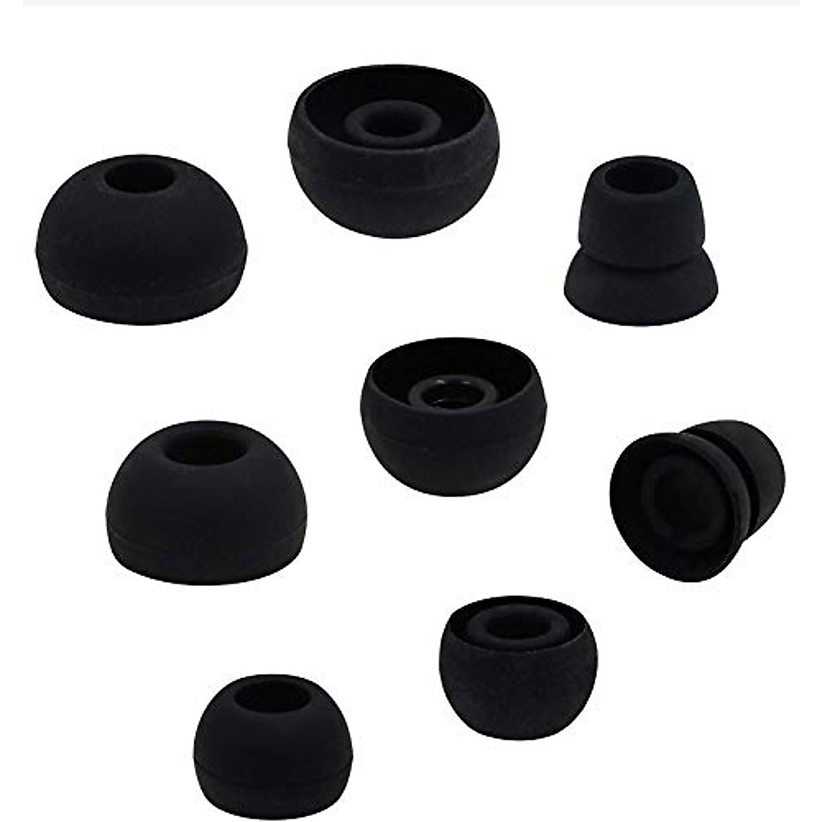 Alitutumao 8pcs Replacement Earbuds Silicone Eartips Compatible with Wireless Powerbeats 3 Powerbeats3 Beats by dr dre Earphones (Black)