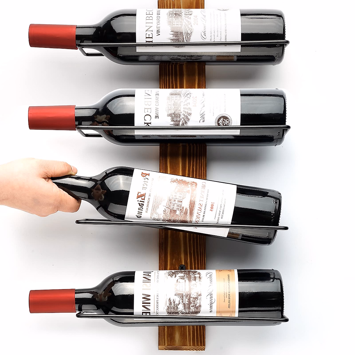 Feemiyo Wine Rack Wall Mounted,Wall Wine Rack for 12 Wine Bottles,Pine Wood Wine Racks for Wall,Wine Holder Display Wall-Mounted Wine Bottle Racks for Kitchen,Dining Room,Bar